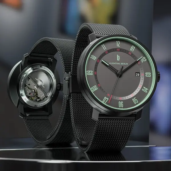 Lilienthal Berlin Automatic Watch With Mesh Strap - Gray