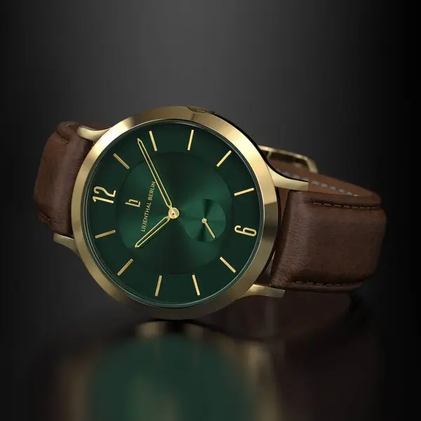 Lilienthal Berlin Classic Gold Leather Strap Watch - Green