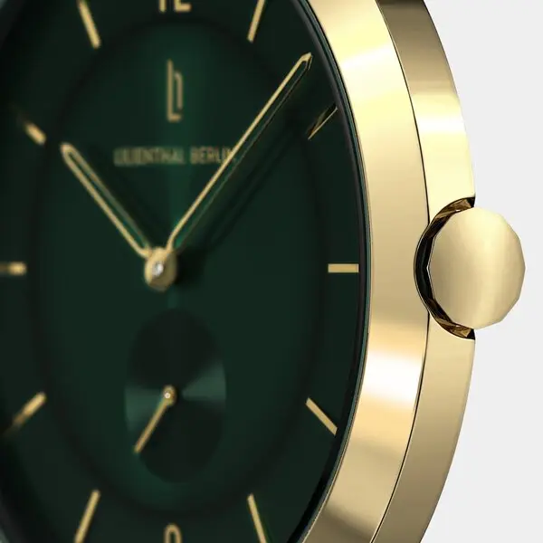 Lilienthal Berlin Classic Gold Leather Strap Watch - Green