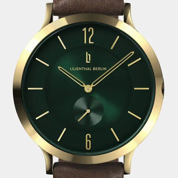 Lilienthal Berlin Classic Gold Leather Strap Watch - Green