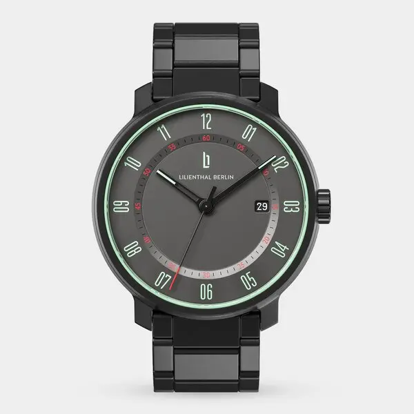 Lilienthal Berlin Automatic Stainless Steel Watch With Sunburst Dial - Gray