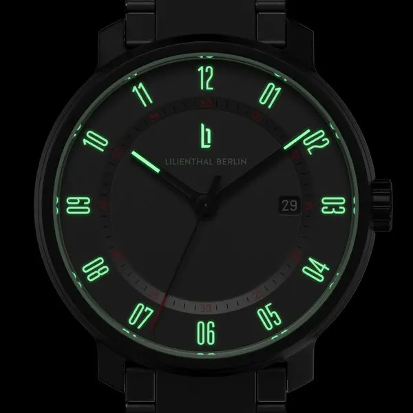 Lilienthal Berlin Automatic Stainless Steel Watch With Sunburst Dial - Gray