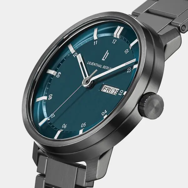 Lilienthal Berlin Automatic Day-date Stainless Steel Watch - Blue