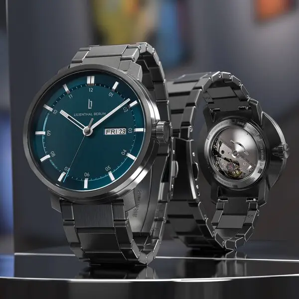 Lilienthal Berlin Automatic Day-date Stainless Steel Watch - Blue