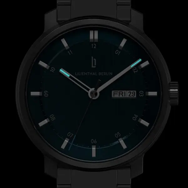 Lilienthal Berlin Automatic Day-date Stainless Steel Watch - Blue