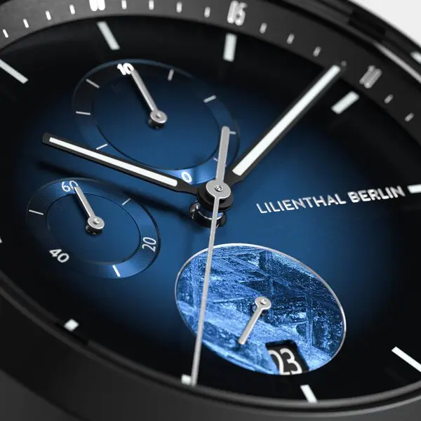 Lilienthal Berlin Chronograph Meteorite Flare Mesh Black Matte