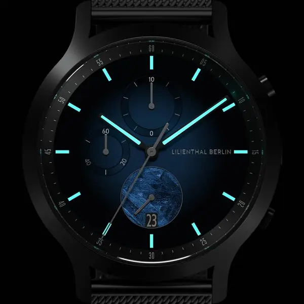 Lilienthal Berlin Chronograph Meteorite Flare Mesh Black Matte
