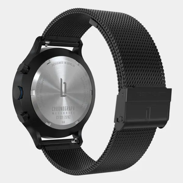 Lilienthal Berlin Chronograph Meteorite Flare Mesh Black Matte
