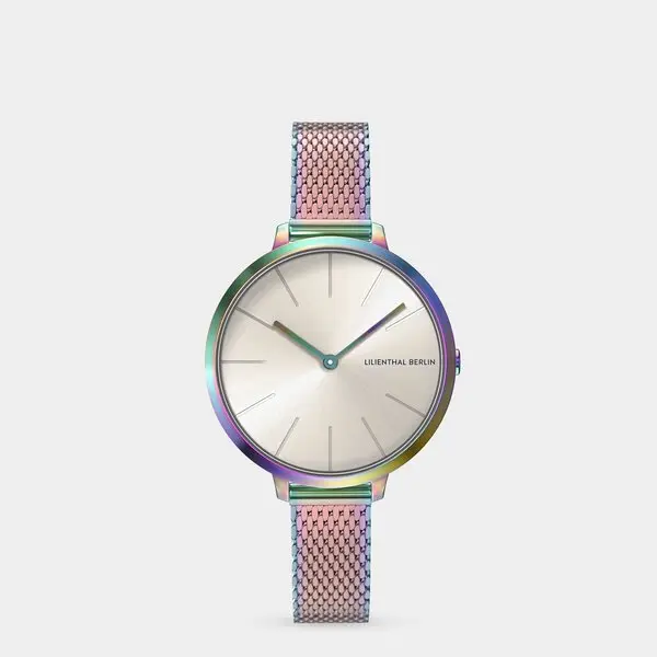 Lilienthal Berlin Rosalux Rainbow Mesh Watch - White