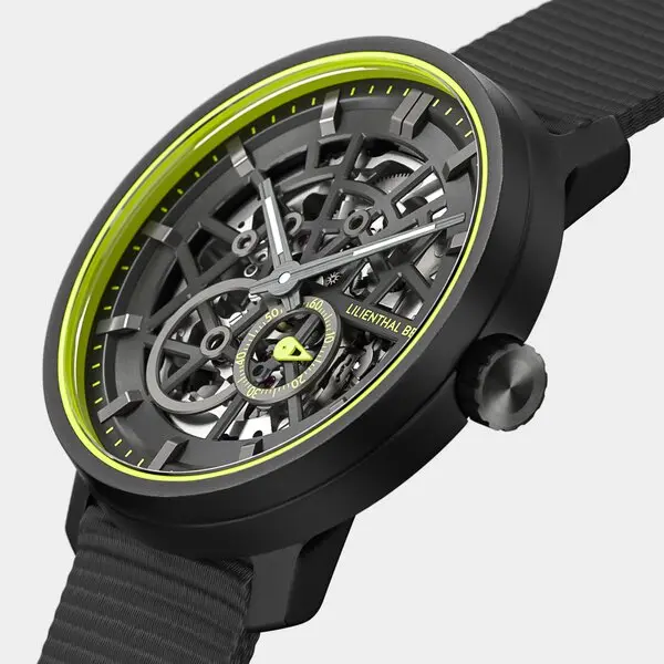 Lilienthal Berlin Skeletonized Automatic Watch With Textile Strap