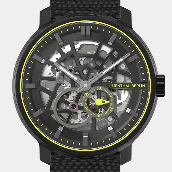 Lilienthal Berlin Skeletonized Automatic Watch With Textile Strap