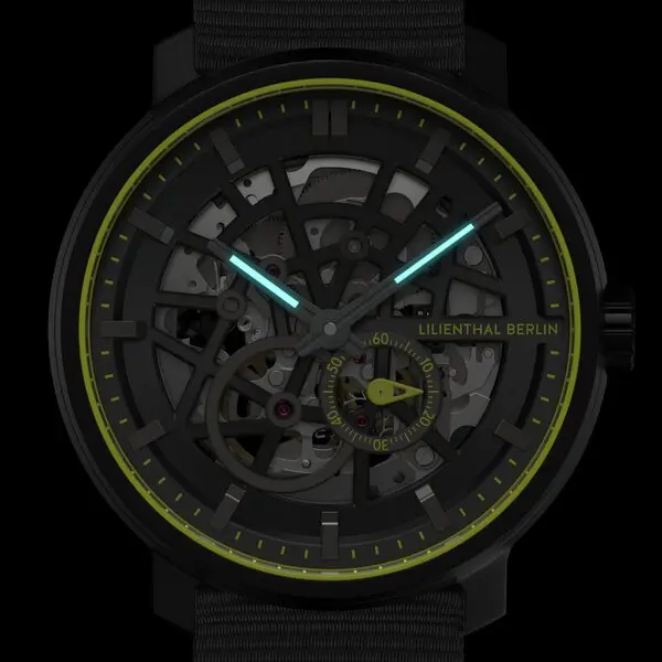 Lilienthal Berlin Skeletonized Automatic Watch With Textile Strap