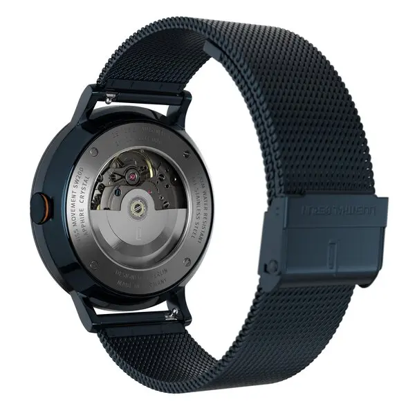 Lilienthal Berlin Zeitgeist Automatic Orange Mesh Brushed - Blue