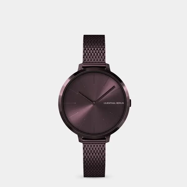 Lilienthal Berlin Rosalux Burgundy Mesh Watch - White