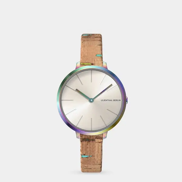Lilienthal Berlin Rosalux Rainbow Cork Watch - White