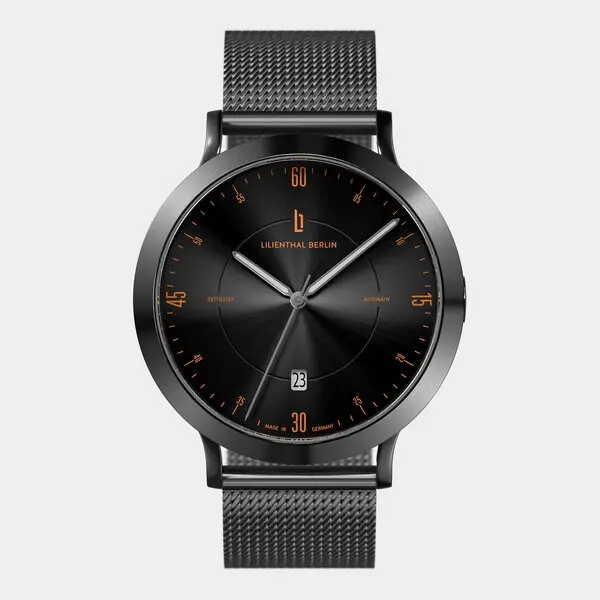 Lilienthal Berlin Zeitgeist Automatic Watch With Mesh Strap - Black