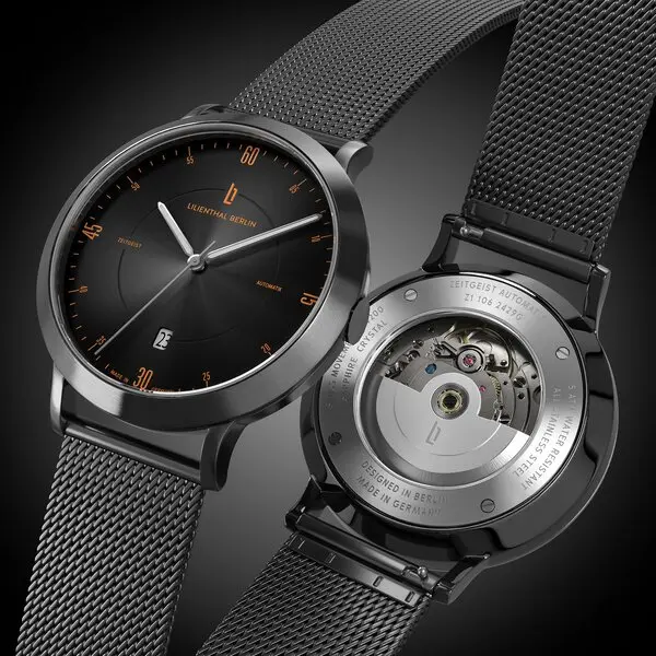 Lilienthal Berlin Zeitgeist Automatic Watch With Mesh Strap - Black