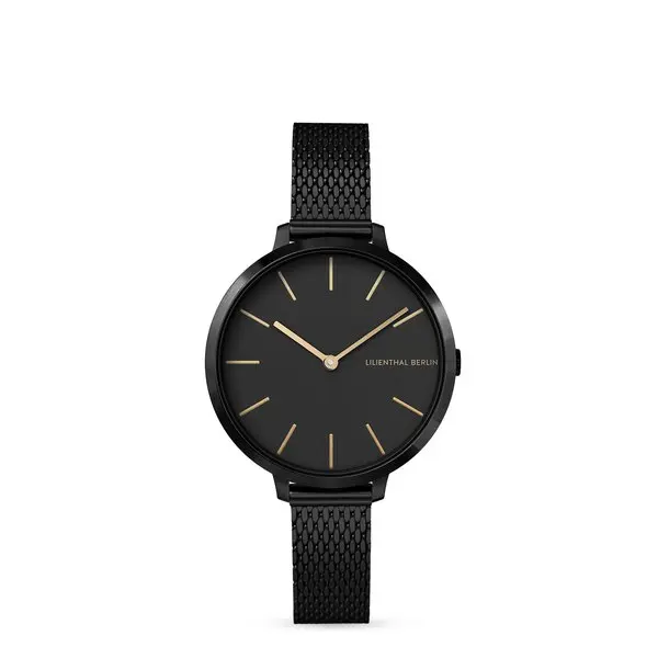 Lilienthal Berlin Rosalux Gold Mesh Brushed Watch - Black