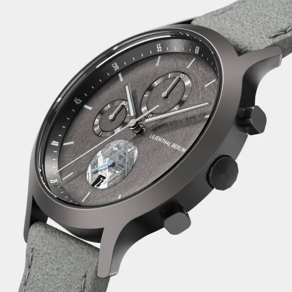 Lilienthal Berlin Chronograph Meteorite Cosmic Mesh Anthracite - Gray