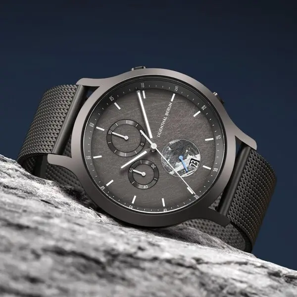 Lilienthal Berlin Chronograph Meteorite Cosmic Mesh Anthracite - Gray