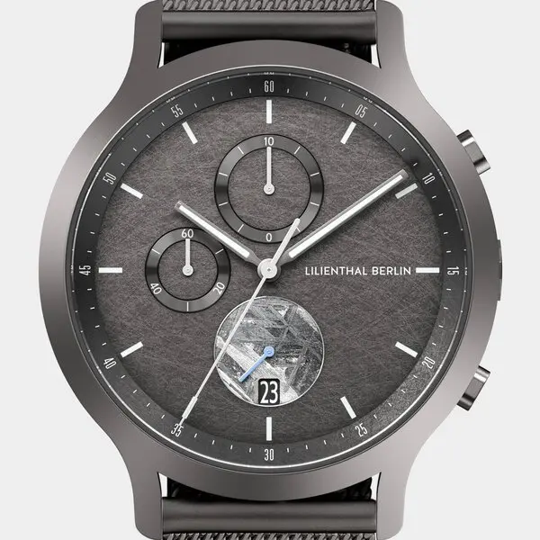 Lilienthal Berlin Chronograph Meteorite Cosmic Mesh Anthracite - Gray