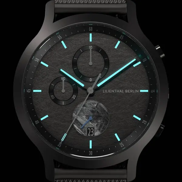 Lilienthal Berlin Chronograph Meteorite Cosmic Mesh Anthracite - Gray
