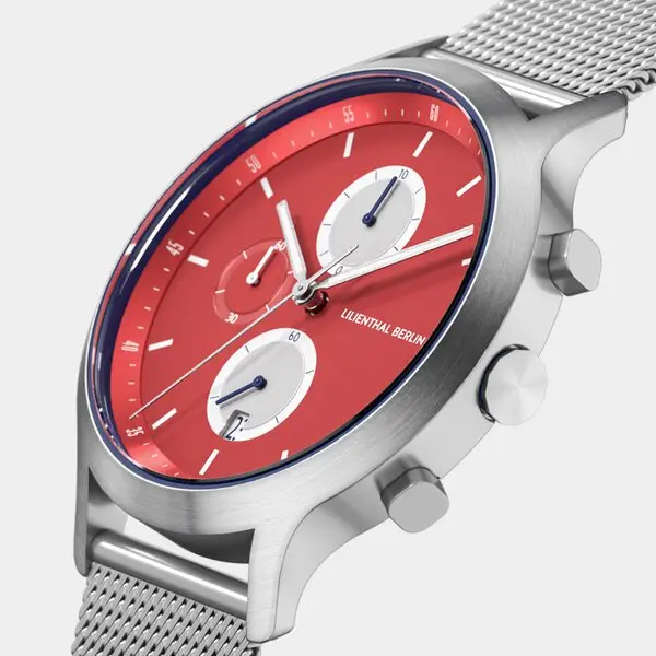 Lilienthal Berlin Chronograph Line 3 Mesh Silver
