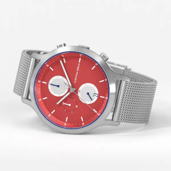 Lilienthal Berlin Chronograph Line 3 Mesh Silver