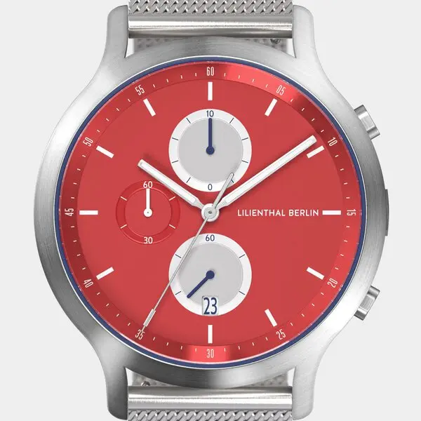 Lilienthal Berlin Chronograph Line 3 Mesh Silver