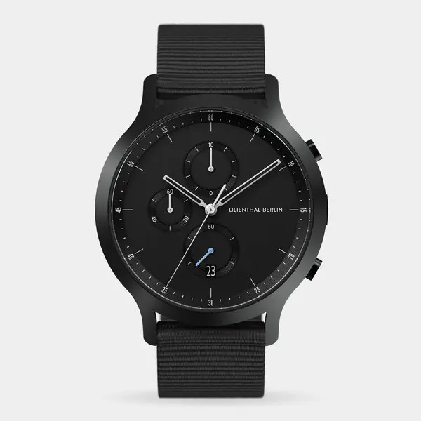 Lilienthal Berlin Chronograph Watch With Textile Strap - Black