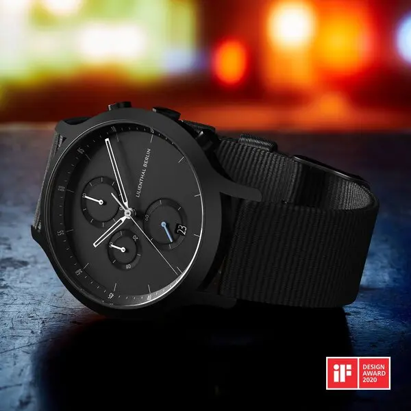 Lilienthal Berlin Chronograph Watch With Textile Strap - Black