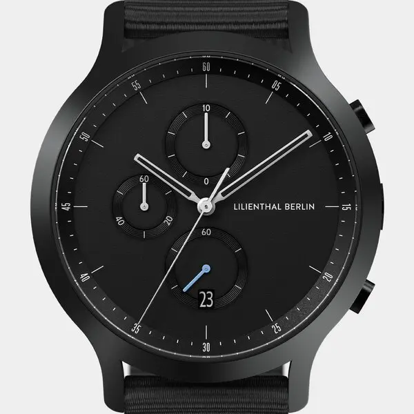 Lilienthal Berlin Chronograph Watch With Textile Strap - Black