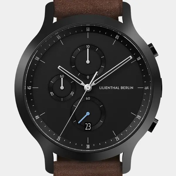 Lilienthal Berlin Chronograph All Leather Dark Brown - Black