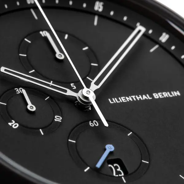 Lilienthal Berlin Chronograph Matte Mesh Watch - Black