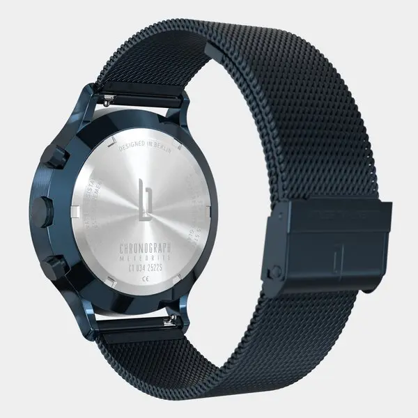 Lilienthal Berlin Chronograph Meteorite Stellar Mesh Watch - Blue