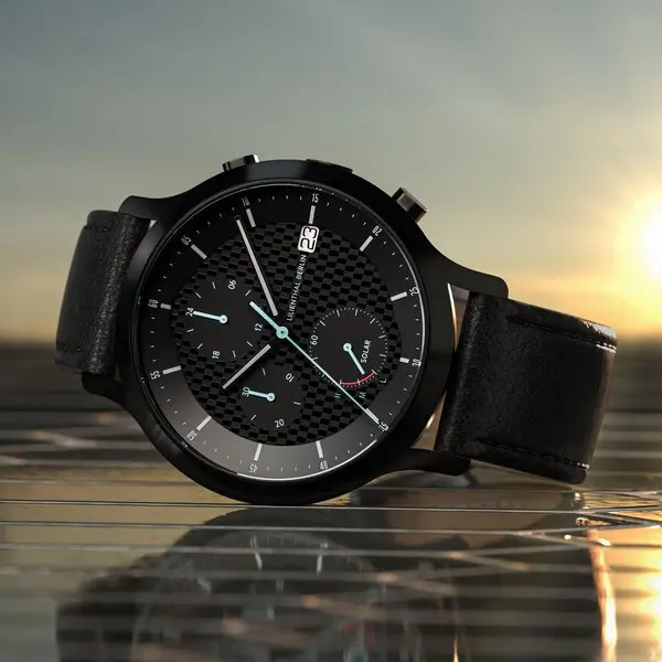 Lilienthal Berlin Chronograph Solar Watch With Leather Strap