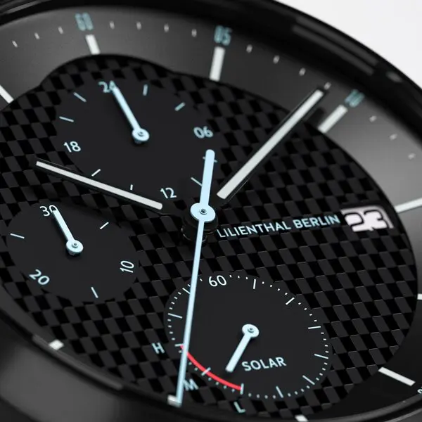 Lilienthal Berlin Chronograph Solar Watch With Leather Strap