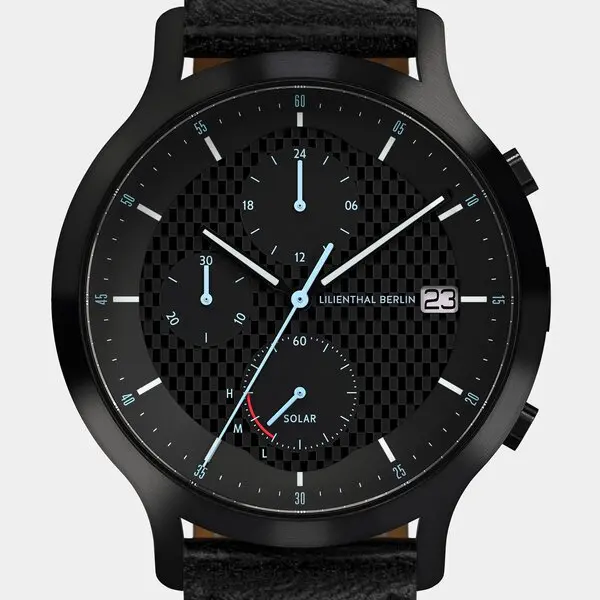 Lilienthal Berlin Chronograph Solar Watch With Leather Strap