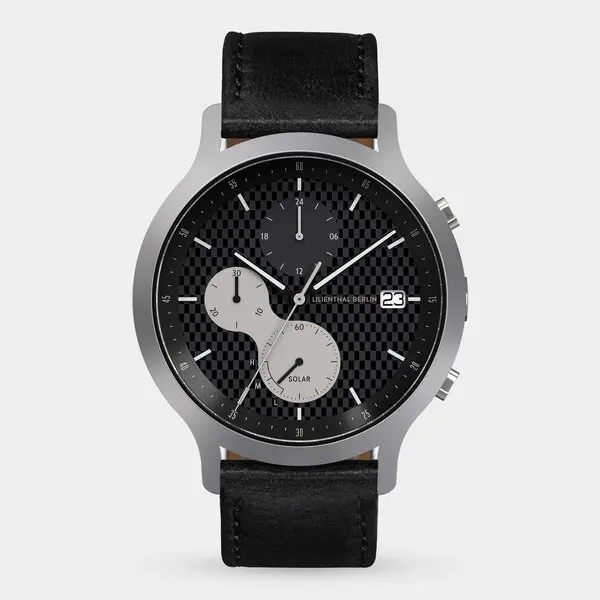 Lilienthal Berlin Chronograph Solar Iii Leather Strap Watch