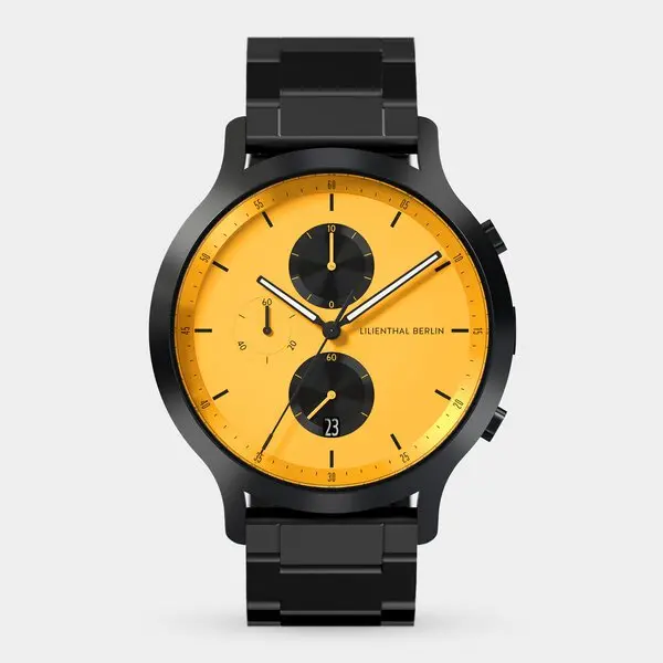 Lilienthal Berlin Chronograph Stainless Steel Watch - Black,yellow
