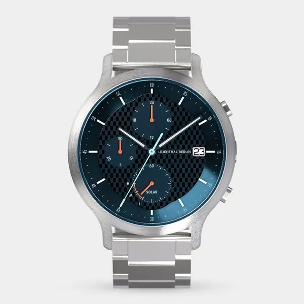 Lilienthal Berlin Chronograph Solar V Stainless Steel - Blue