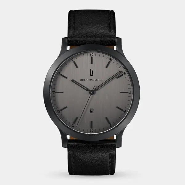 Lilienthal Berlin Huxley Leather Strap Watch - Black