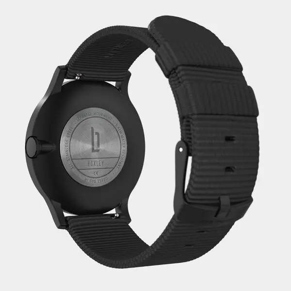 Lilienthal Berlin Huxley Shadow Textile Strap Watch - Black
