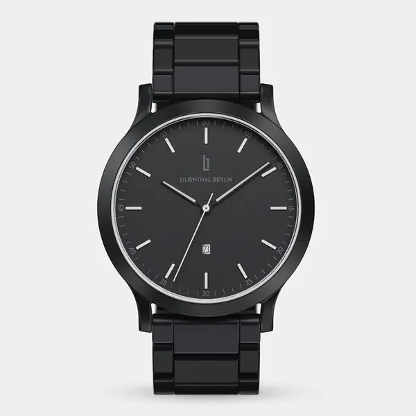 Lilienthal Berlin Huxley & White Stainless Steel Matte Watch - Black