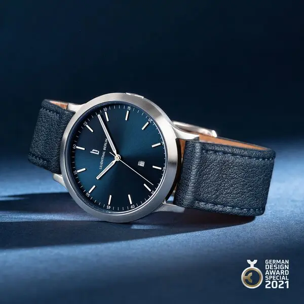 Lilienthal Berlin Huxley Silver Leather Watch - Blue