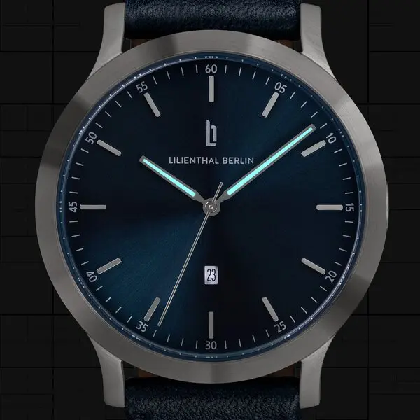 Lilienthal Berlin Huxley Silver Leather Watch - Blue