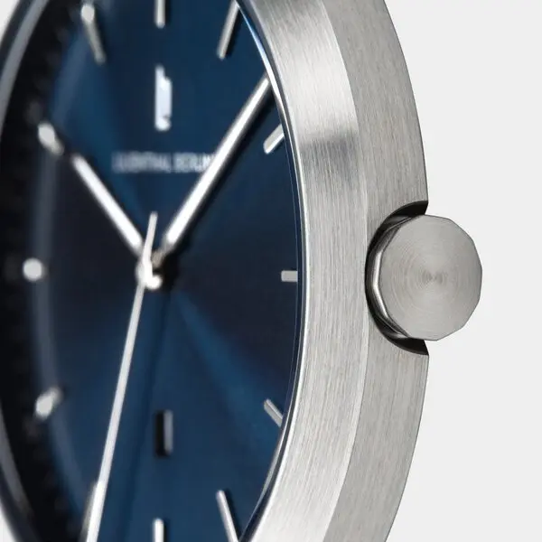 Lilienthal Berlin Huxley Silver Leather Watch - Blue
