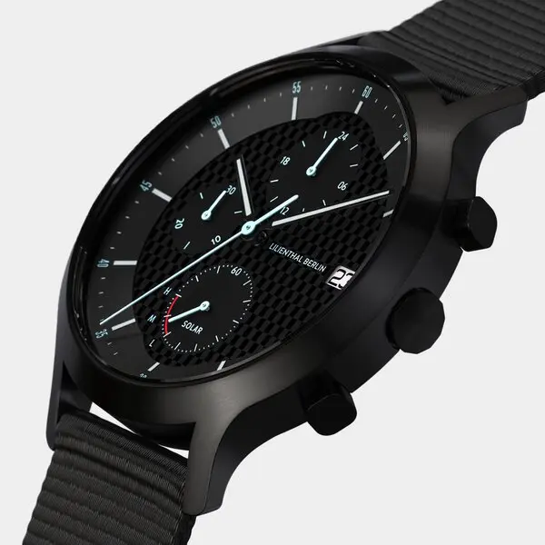 Lilienthal Berlin Chronograph Solar Watch With Textile Strap