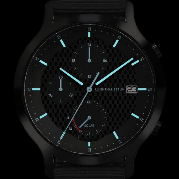 Lilienthal Berlin Chronograph Solar Watch With Textile Strap