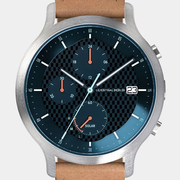 Lilienthal Berlin Chronograph Solar V Leather Strap Watch
